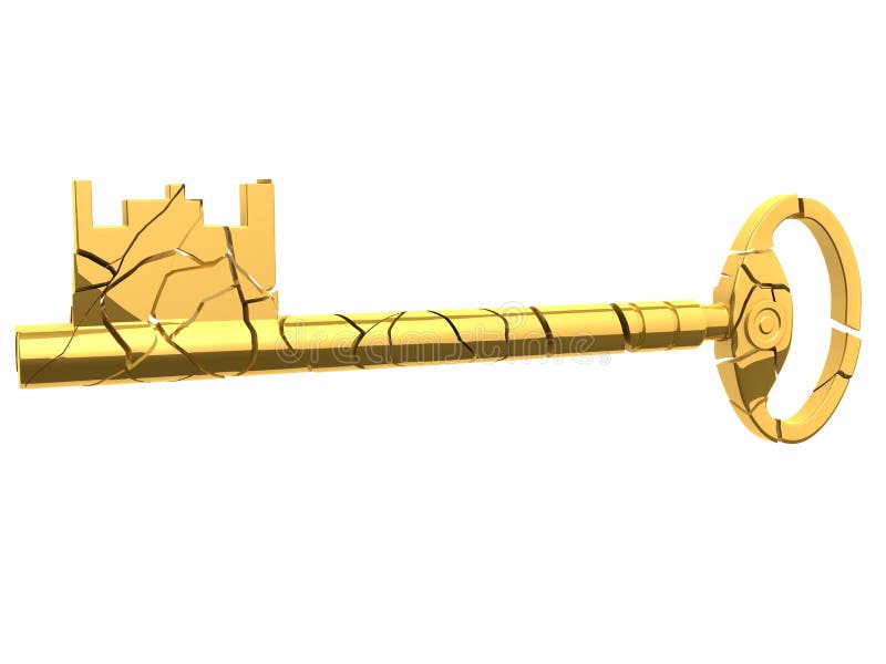 Broken key stock illustration. Illustration of damaged - 7096150