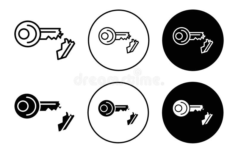 Broken key icon stock vector. Illustration of white - 325748416