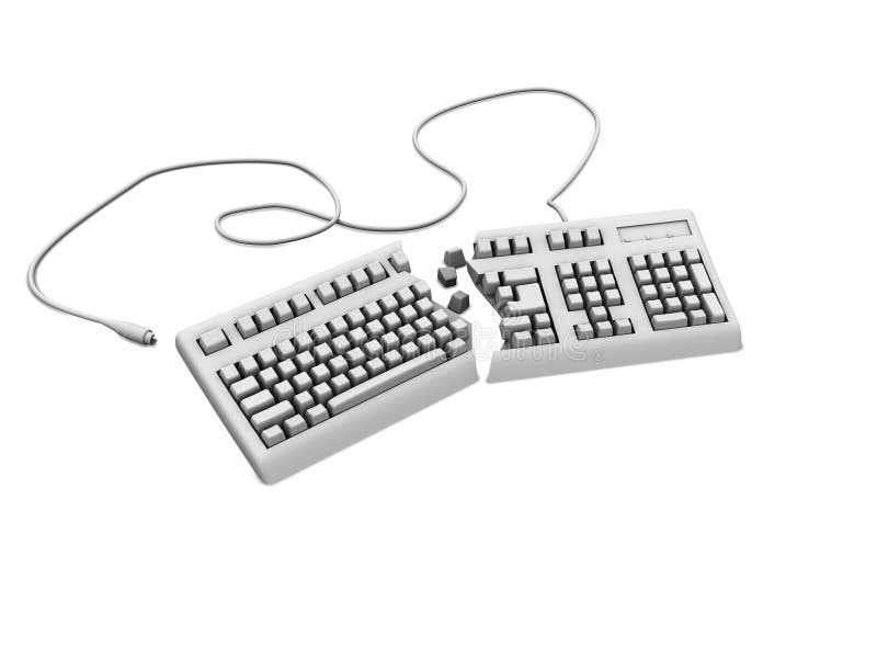 Laptop Computer Keyboard Fire Stock Illustration - Illustration of ...