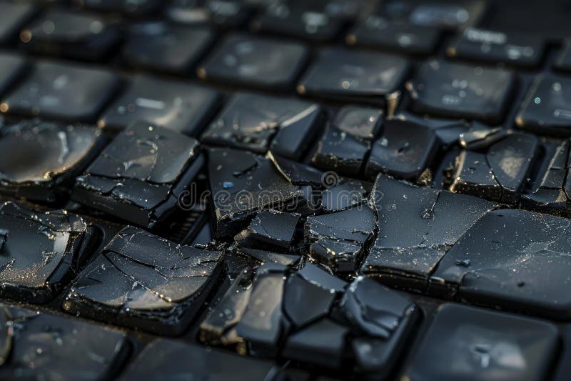 Black Keyboard with Broken Keys Showing Frustration Stock Photo - Image ...