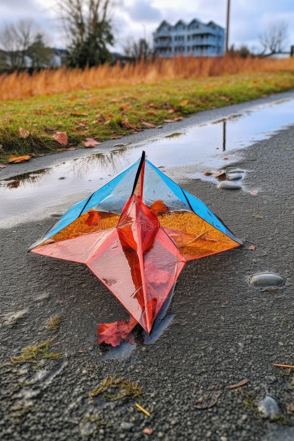 Broken Kite on the Ground, Symbol of Failure Stock Illustration ...