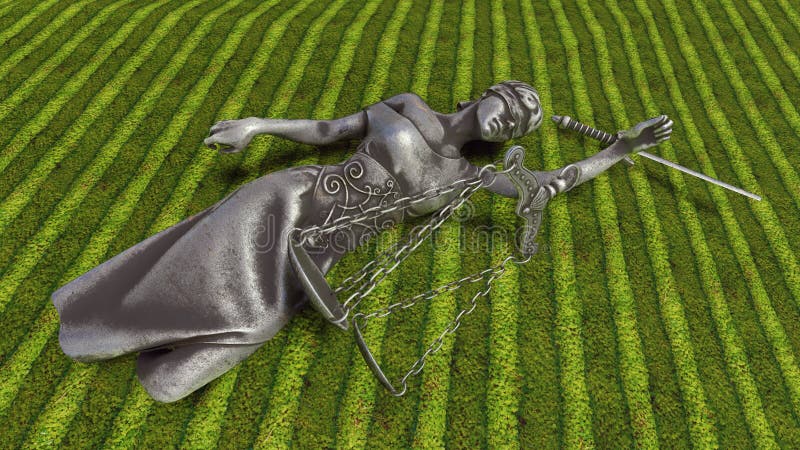 Broken Lady of Justice 3d Rendering Stock Illustration - Illustration ...