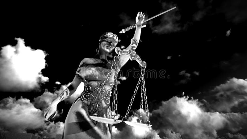 Broken Lady of Justice 3d Rendering Stock Illustration - Illustration ...