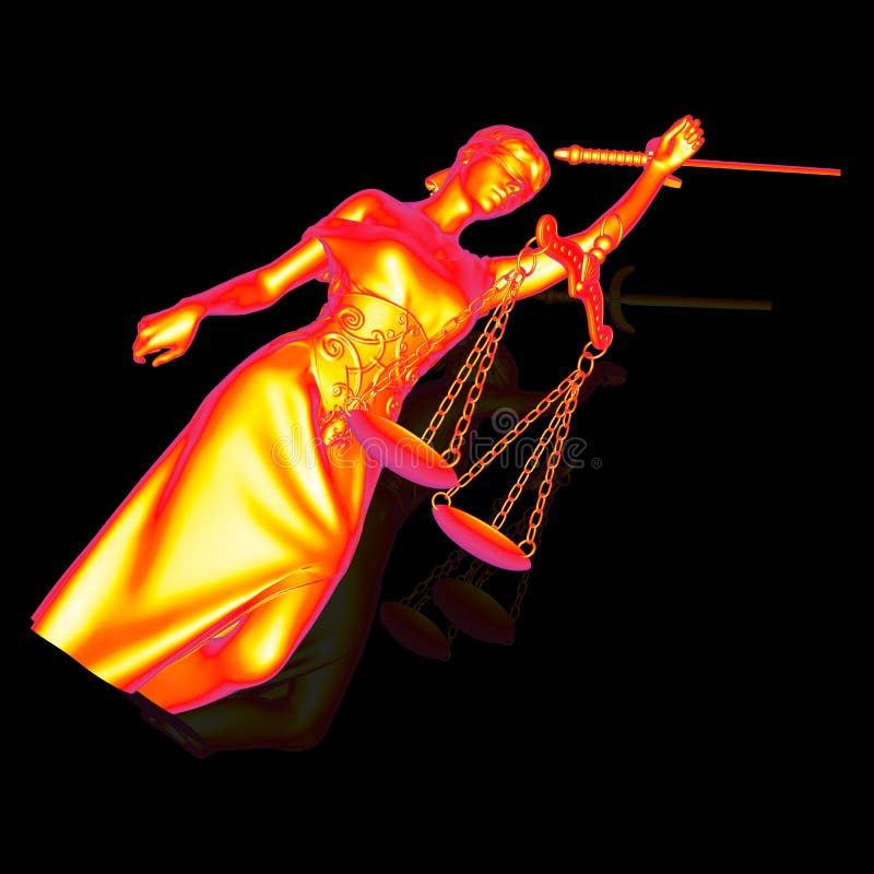 Broken Lady of Justice 3d Rendering Stock Illustration - Illustration ...