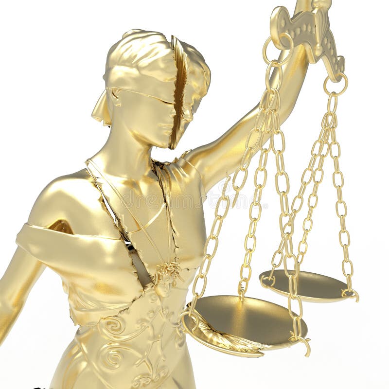 Broken Lady of Justice 3d Rendering Stock Illustration - Illustration ...