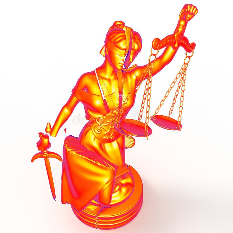 Broken Lady Of Justice 3d Rendering Stock Illustration - Illustration ...