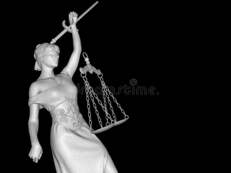 Broken Lady of Justice 3d Rendering Stock Illustration - Illustration ...