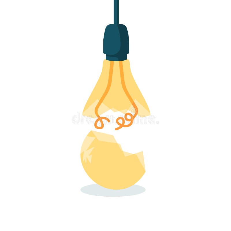 Broken Lamp Icon, Cartoon Style Stock Vector - Illustration of broken ...
