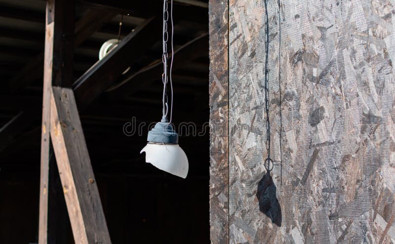 Broken Lantern with Shadow on Wall in Bright Sunlight Stock Image ...