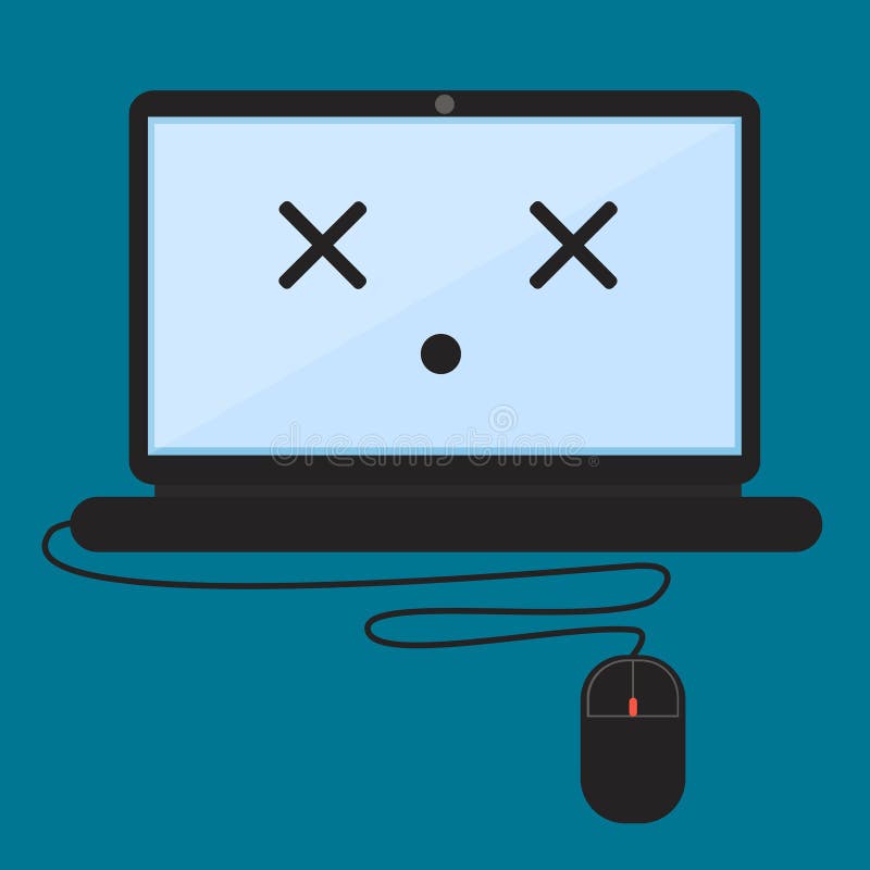 Broken laptop stock vector. Illustration of broken, electronics - 67493598