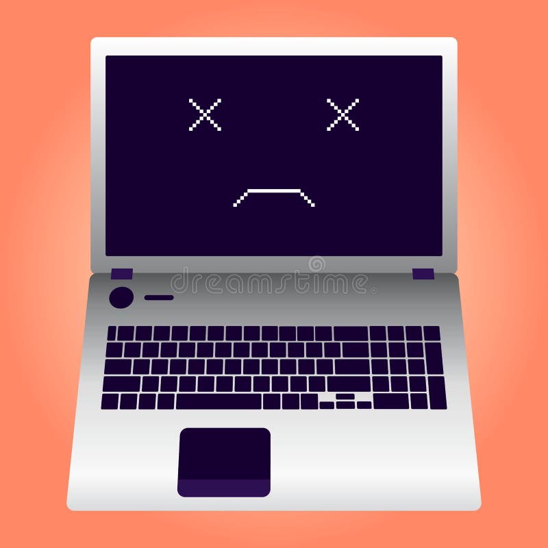 Broken Laptop Cracked Screen Stock Vector - Illustration of destroyed ...
