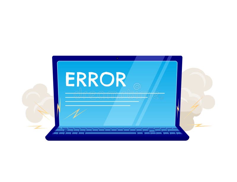 Broken laptop cartoon stock vector. Illustration of crash - 39821607