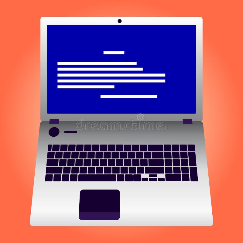 Broken laptop stock illustration. Illustration of download - 84912987