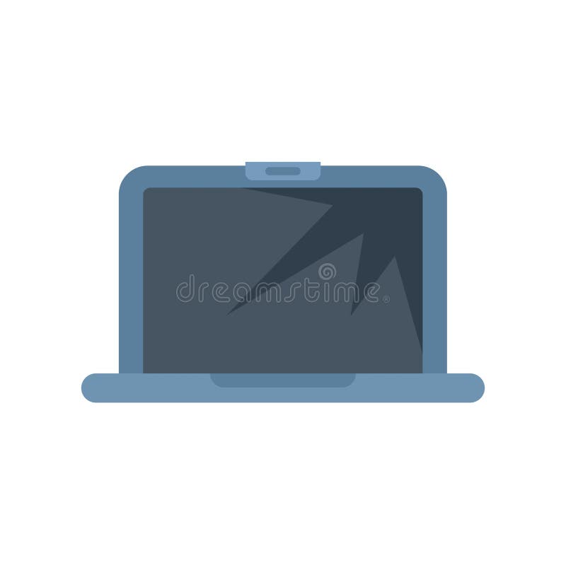 Broken Laptop Showing Cracks on Screen Stock Illustration ...
