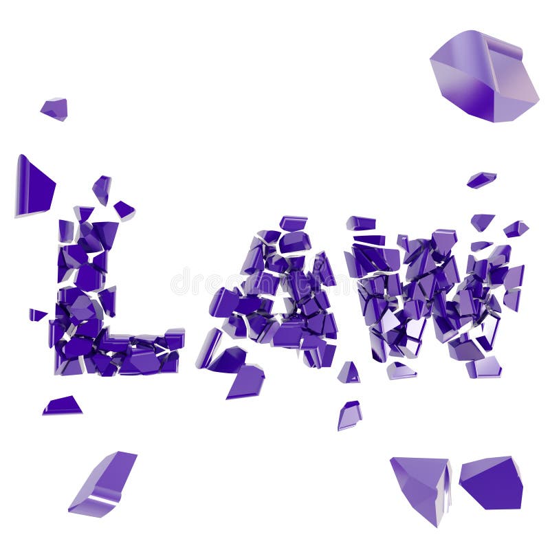 Broken Law As Crashed Word into Pieces Stock Illustration ...