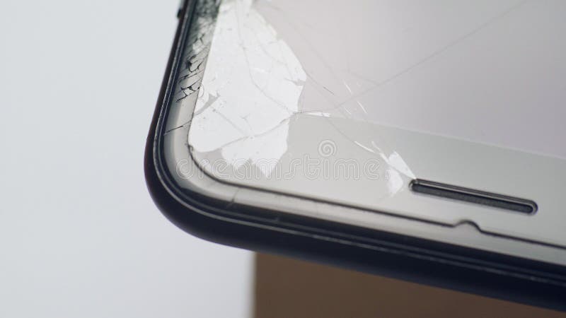 Broken LCD Screen of the Smartphone, Faulty Smartphone Stock Video ...