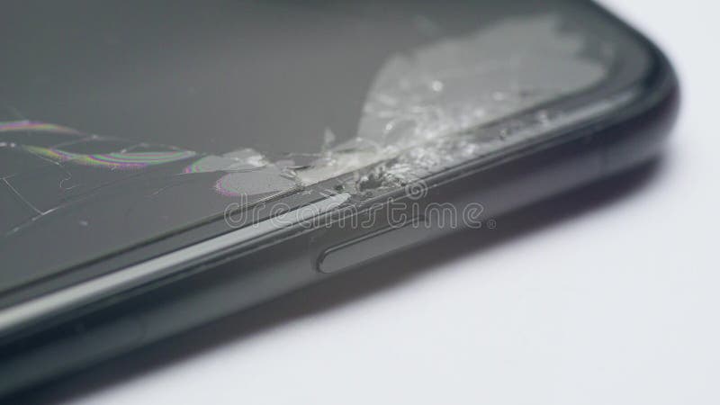 Broken LCD Screen of the Smartphone, Faulty Smartphone Stock Video ...