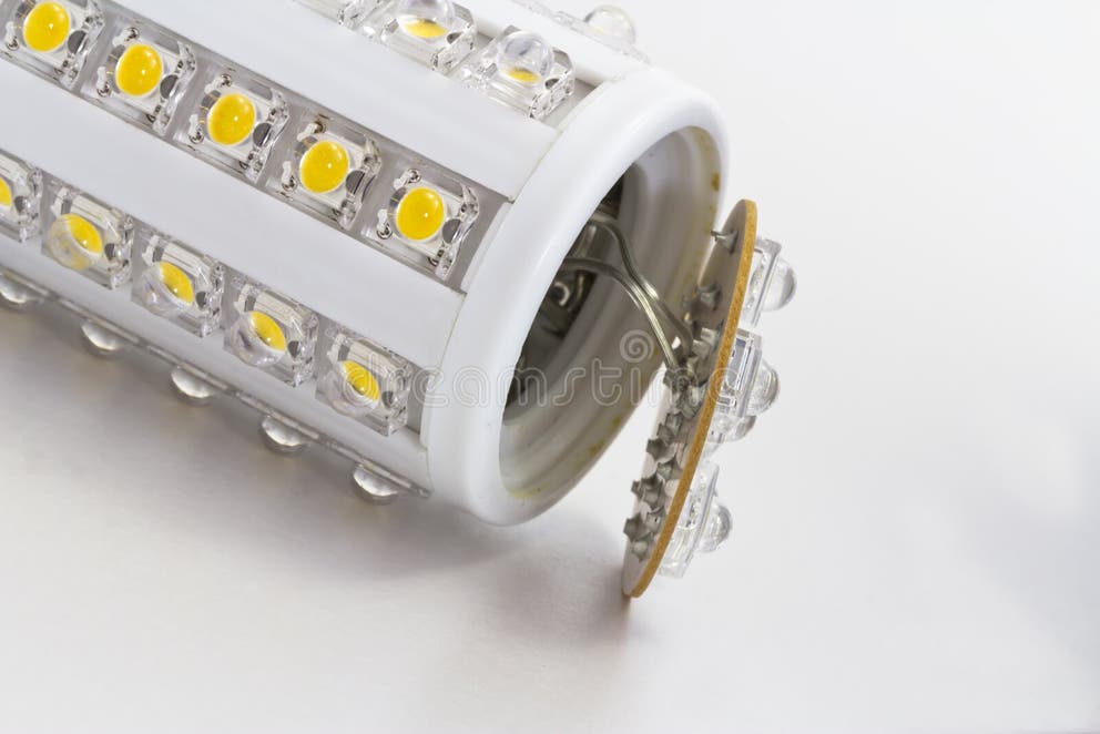 Broken LED bulb with E27 stock photo. Image of glass - 19579368