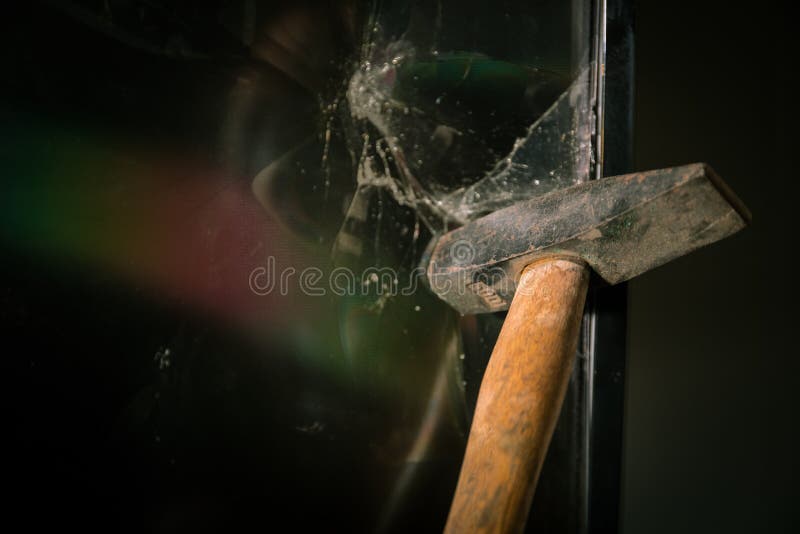 Broken Led Screen Hit by a Hammer. the Concept of Hatred of Television ...