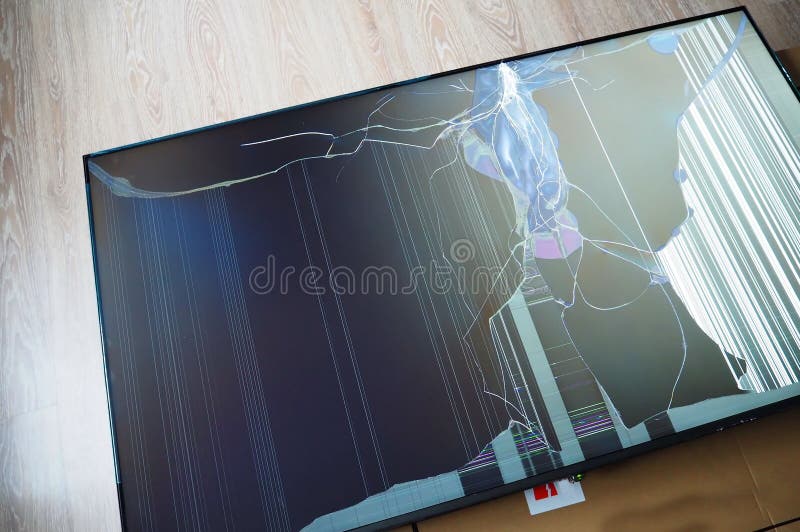 Broken Led TV Matrix. Damage To the Screen of a Modern TV a Result of ...