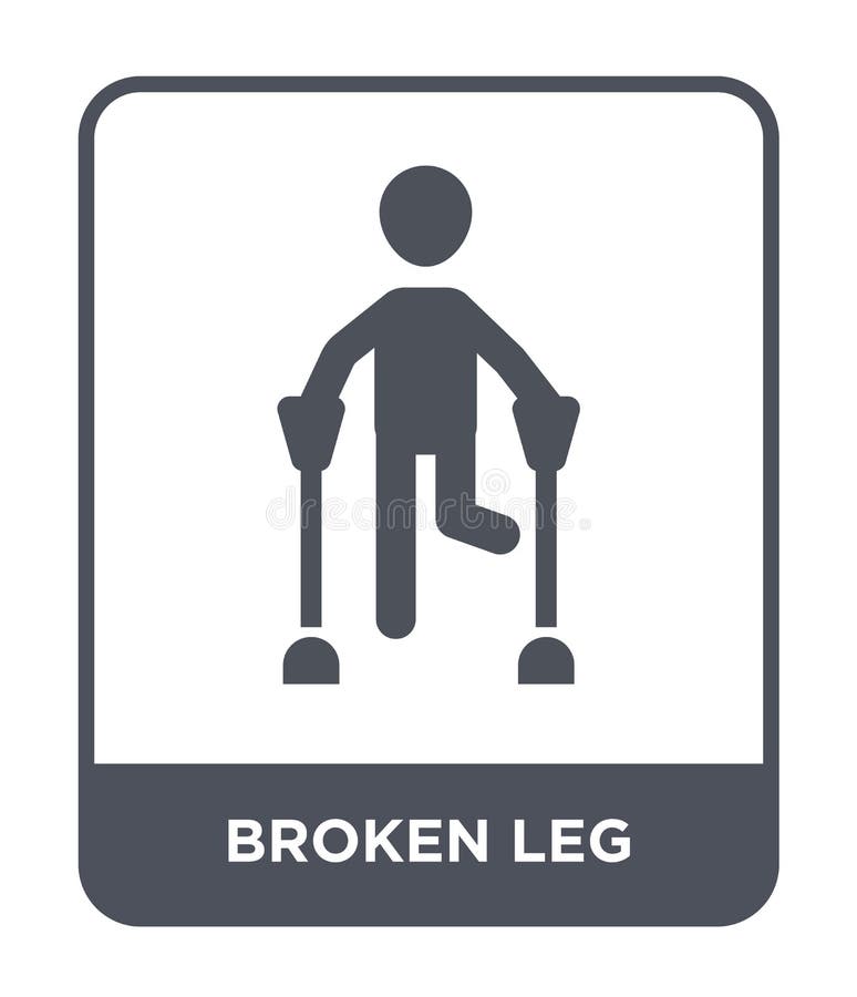 Broken Leg Icon in Trendy Design Style. Broken Leg Icon Isolated on ...