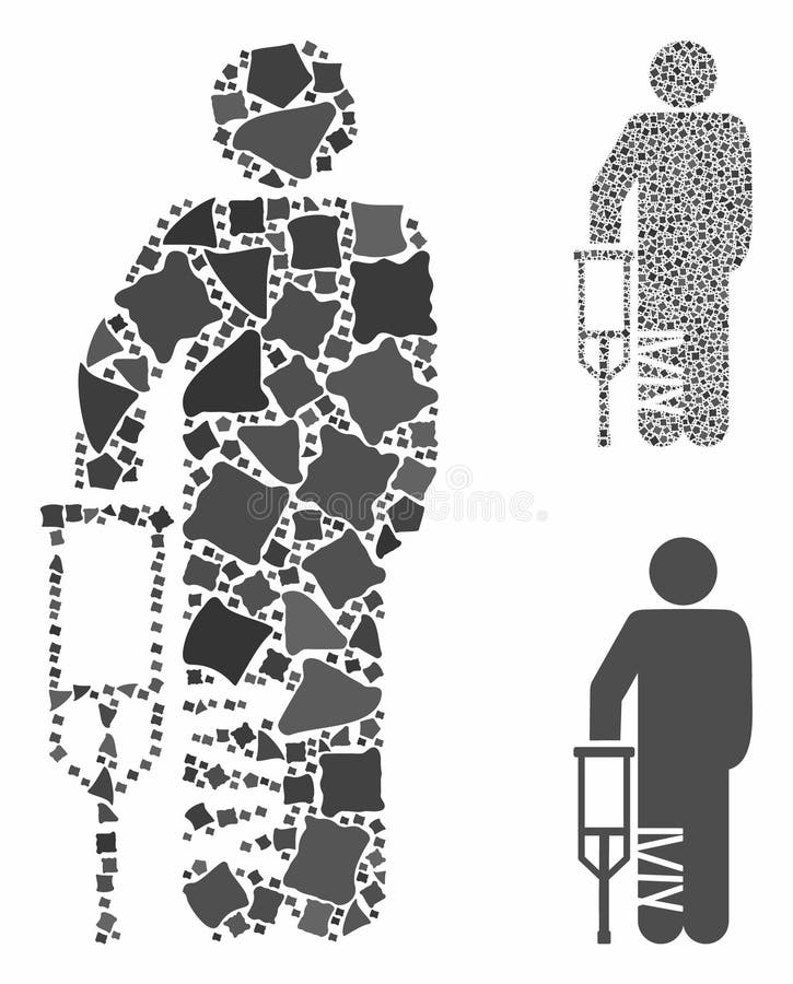 Broken Leg Patient Mosaic Icon of Irregular Elements Stock Illustration ...