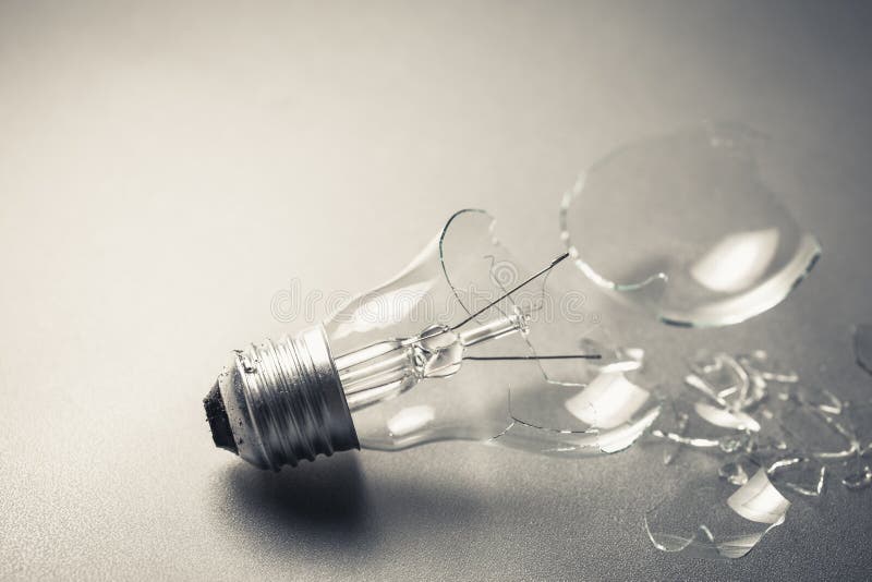 Broken Light Bulb stock image. Image of crack, lost, break - 92487361