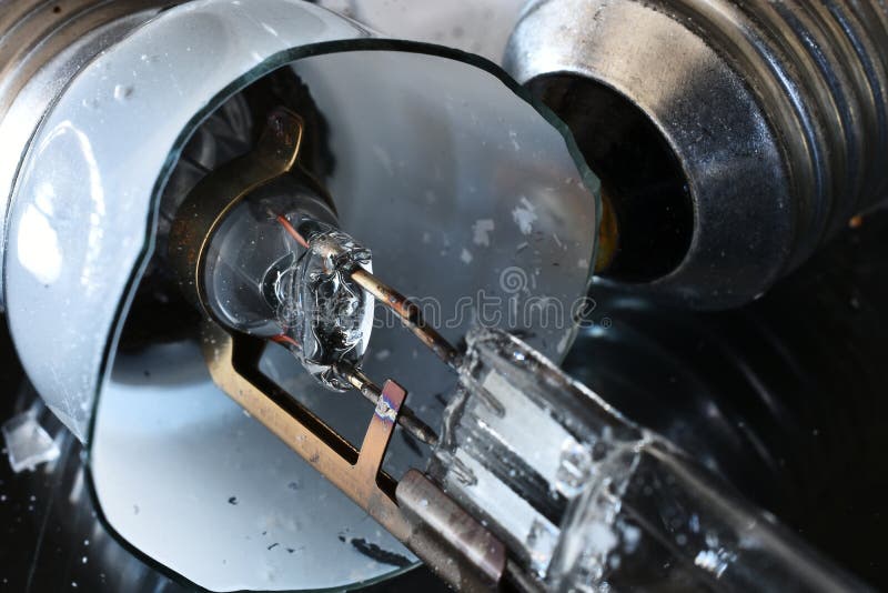 Broken Light Bulb Close Up stock photo. Image of object - 141516620