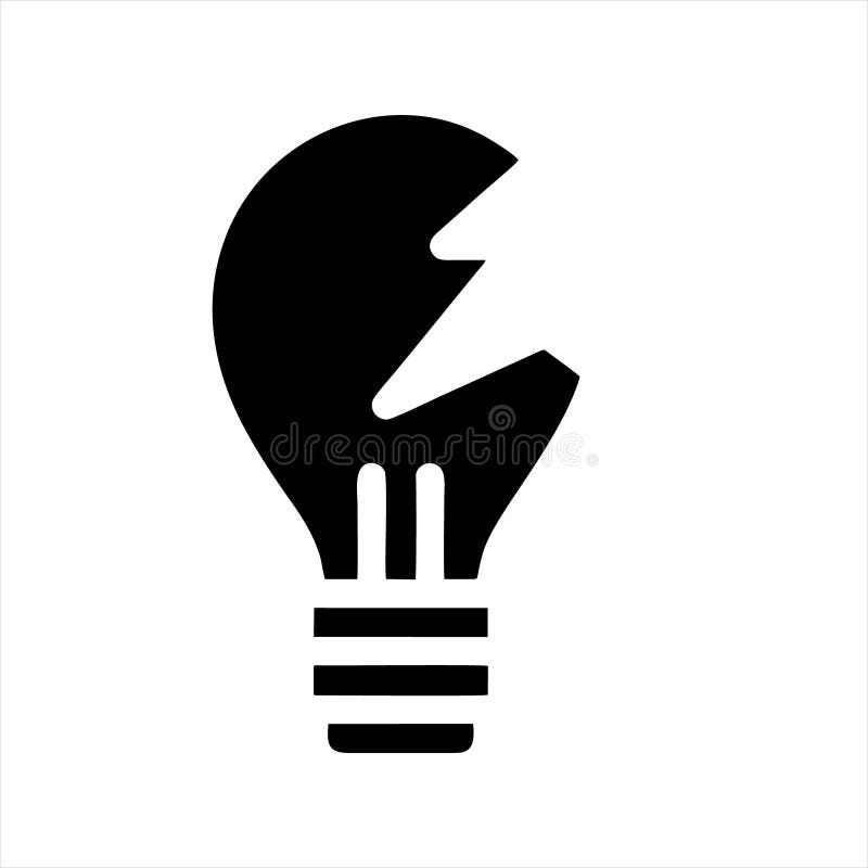 Broken light bulb symbol stock vector. Illustration of blown - 3074380