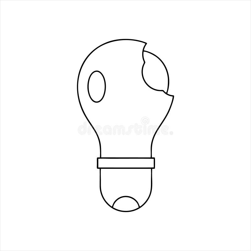 Broken Light Bulb Icon Isolated on White Background. Broken Light Bulb ...
