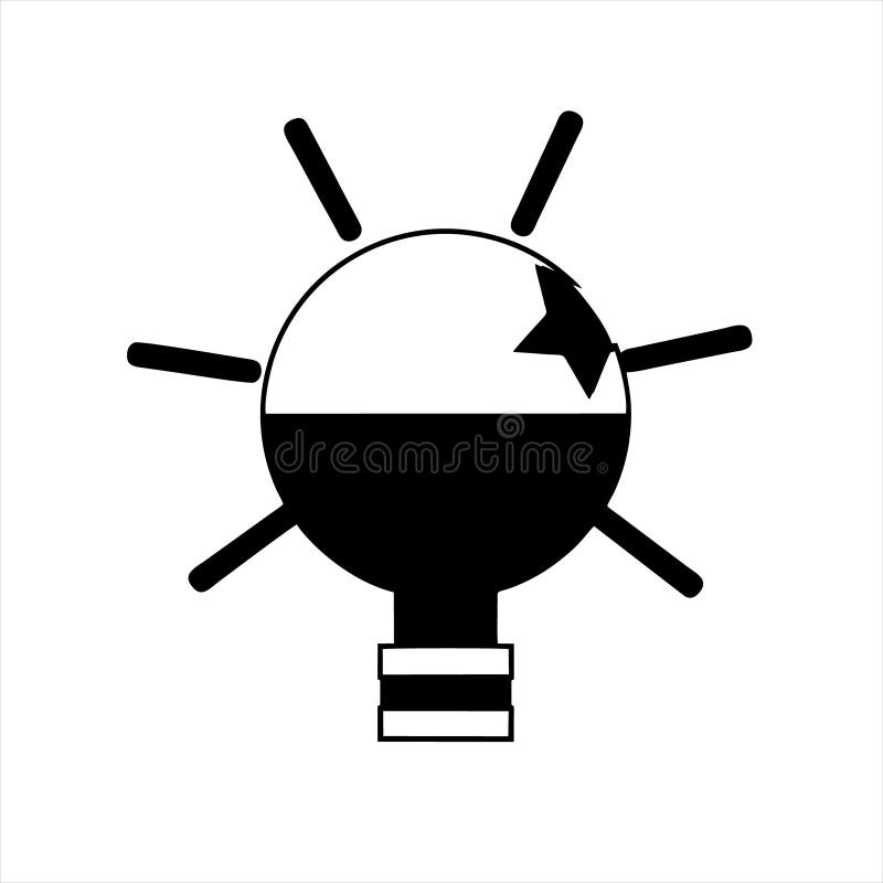 Broken light bulb symbol stock vector. Illustration of blown - 3074380