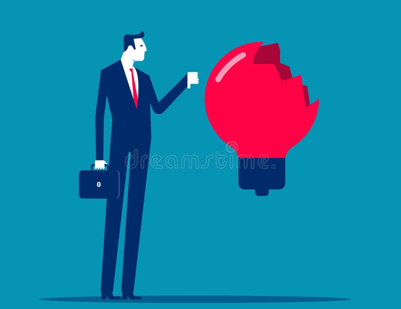 Broken Light Bulb. Unsuccessful Entrepreneur Stock Vector ...