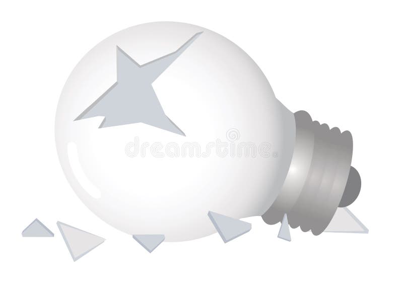 Broken Light Bulb Vector stock vector. Illustration of heated - 246506976