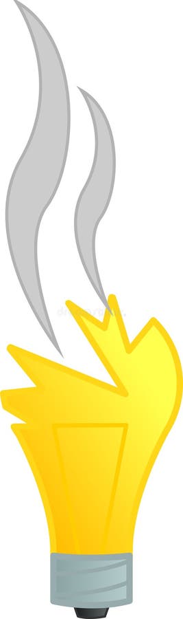 Broken Light Bulb Vector Illustration Stock Vector - Illustration of ...