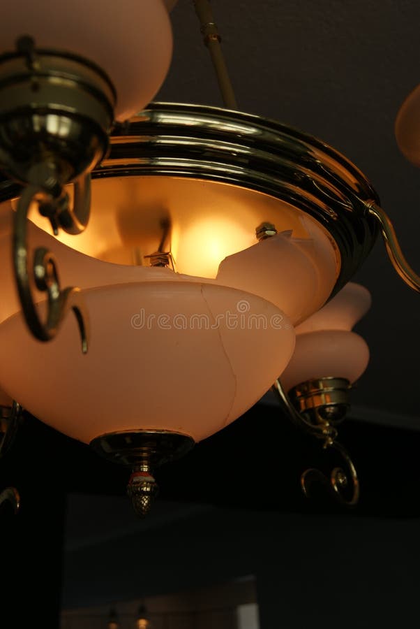 Old the broken chandelier stock photo. Image of field - 76406870