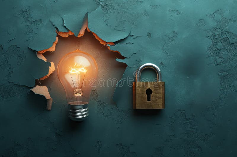 Broken Lightbulb on Concrete, Concept of Failed Idea, Copy Space, Dark ...