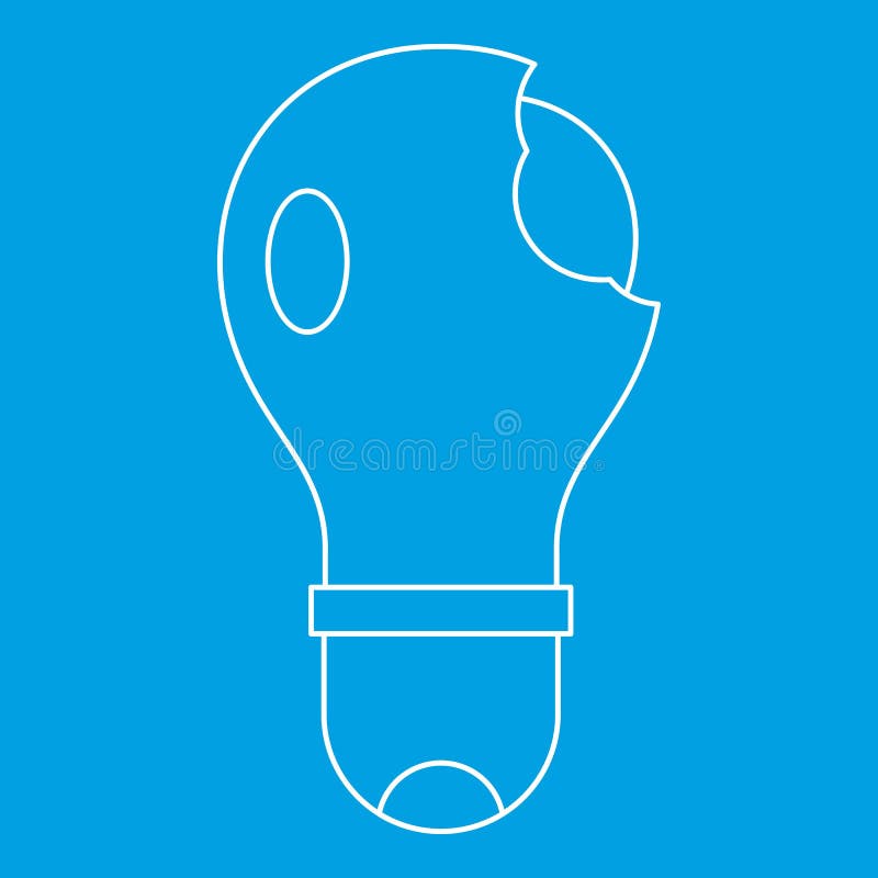 Broken Lightbulb Icon Outline Stock Vector - Illustration of idea ...