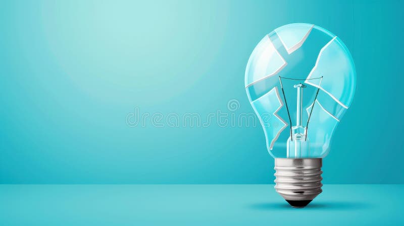 A Broken Lightbulb Symbolizes Failed Ideas, Showcasing How Things Can ...