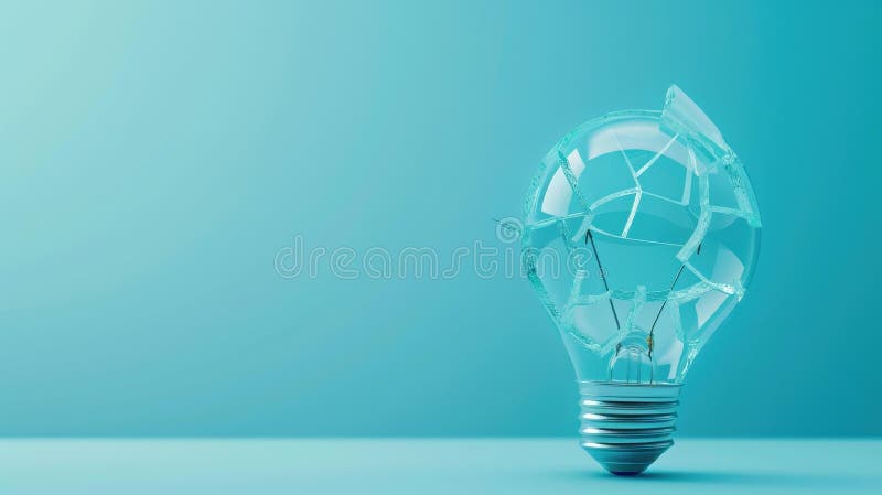 A Broken Lightbulb Symbolizes Failed Ideas, Showcasing How Things Can ...