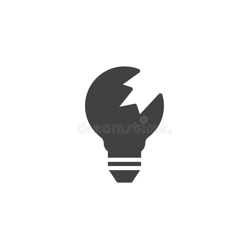 Lightbulb cracked stock vector. Illustration of icon - 32827625