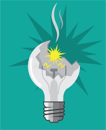 Broken Lightbulb Vector Illustration Stock Vector - Illustration of ...