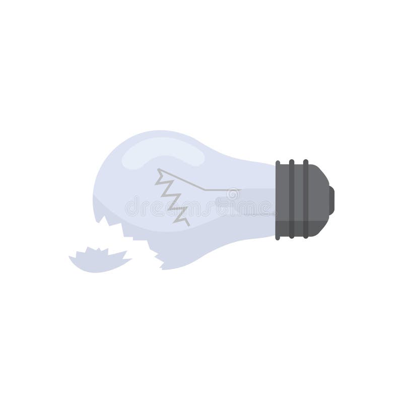 Broken Lightbulb Line Icon Logo Template Modern Illustration Stock ...