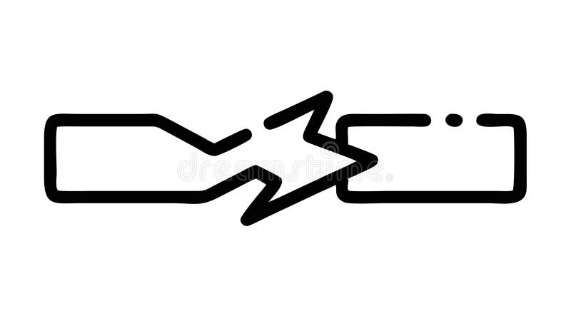 Broken Chain Link Disconnect Symbol Vector, Vector Design Generative AI ...