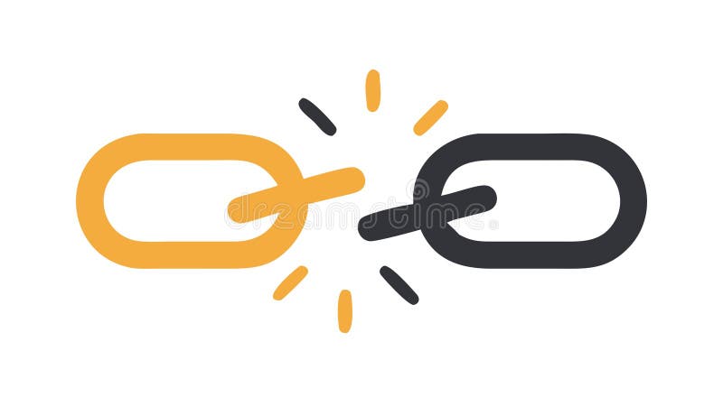 Broken Link Chain Hyperlink Icon for Error Disconnect URL, Vector Design Generative AI Stock ...