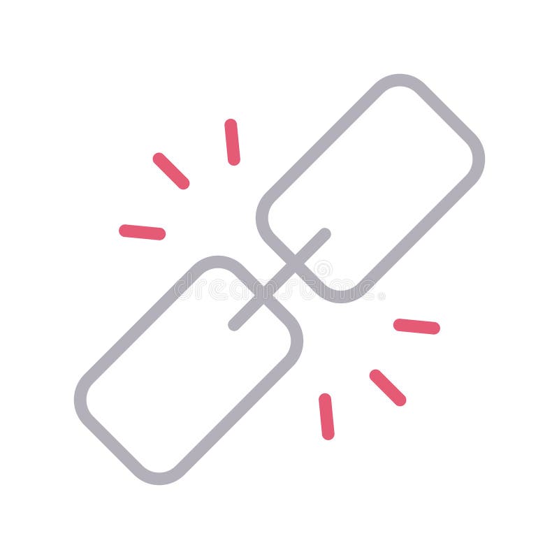 Break Link Thin Line Color Vector Icon Stock Illustration ...