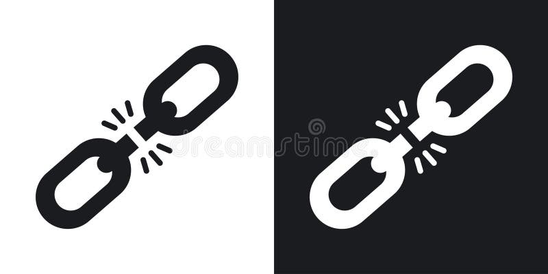 Broken Link Thin Line Vector Icon Set Stock Vector - Illustration of ...