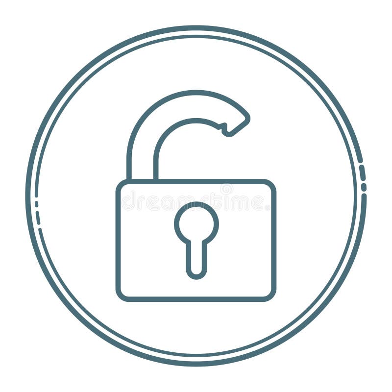 Broken Lock Icon, Black Monochrome Style Stock Vector - Illustration of ...