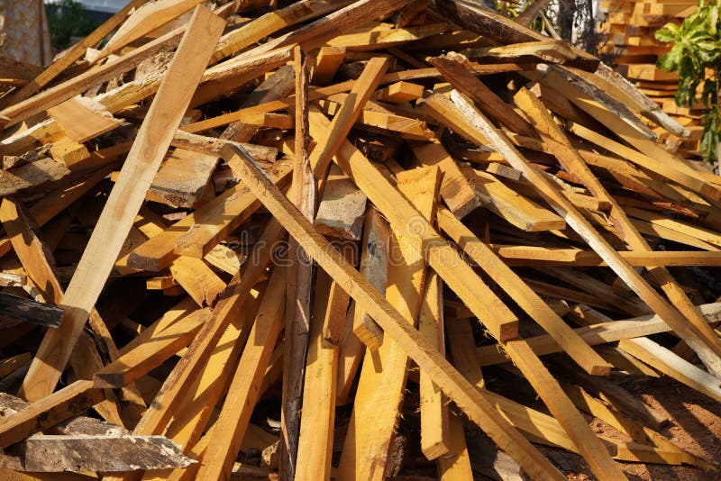 Broken Long Chunks of Tree Trunk. Close Up Broken Pieces of Wood. Pine ...