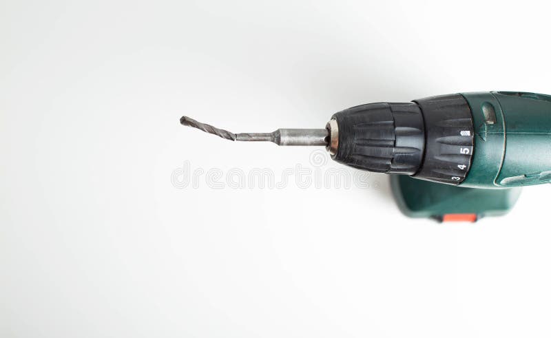 Broken Low-quality Drill in a Screwdriver on a White Background ...
