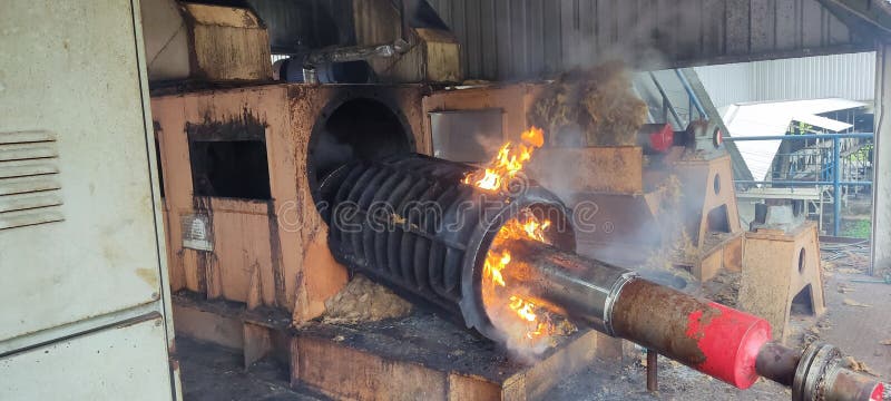 Broken Machine Burning at My Factory Stock Image - Image of locomotive ...